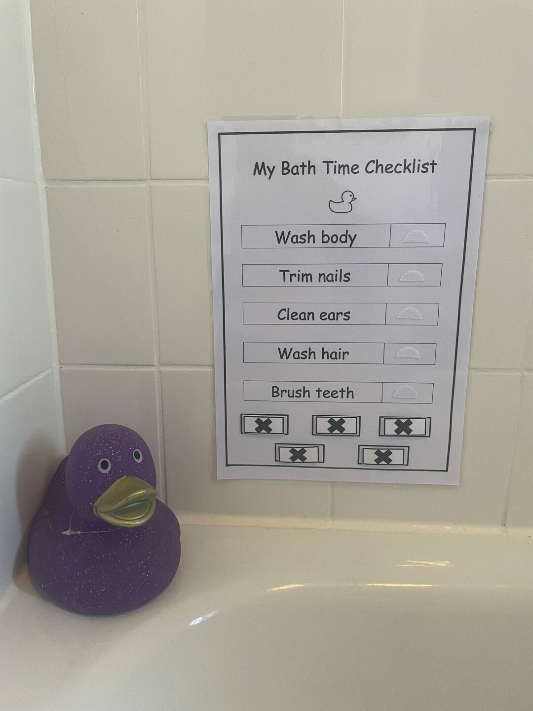 Bath Time Checklist With Velcro Pieces - ADHD/ASS/GDD - Etsy