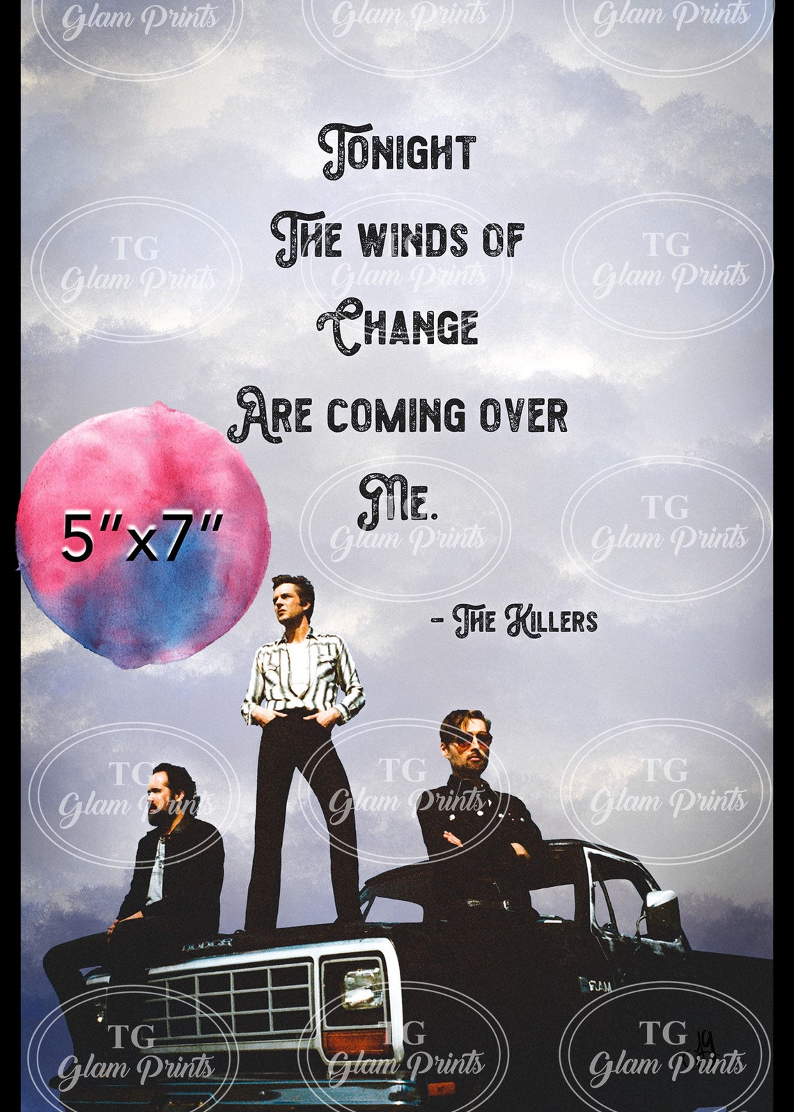 The Killers Caution Lyrics Poster - Etsy