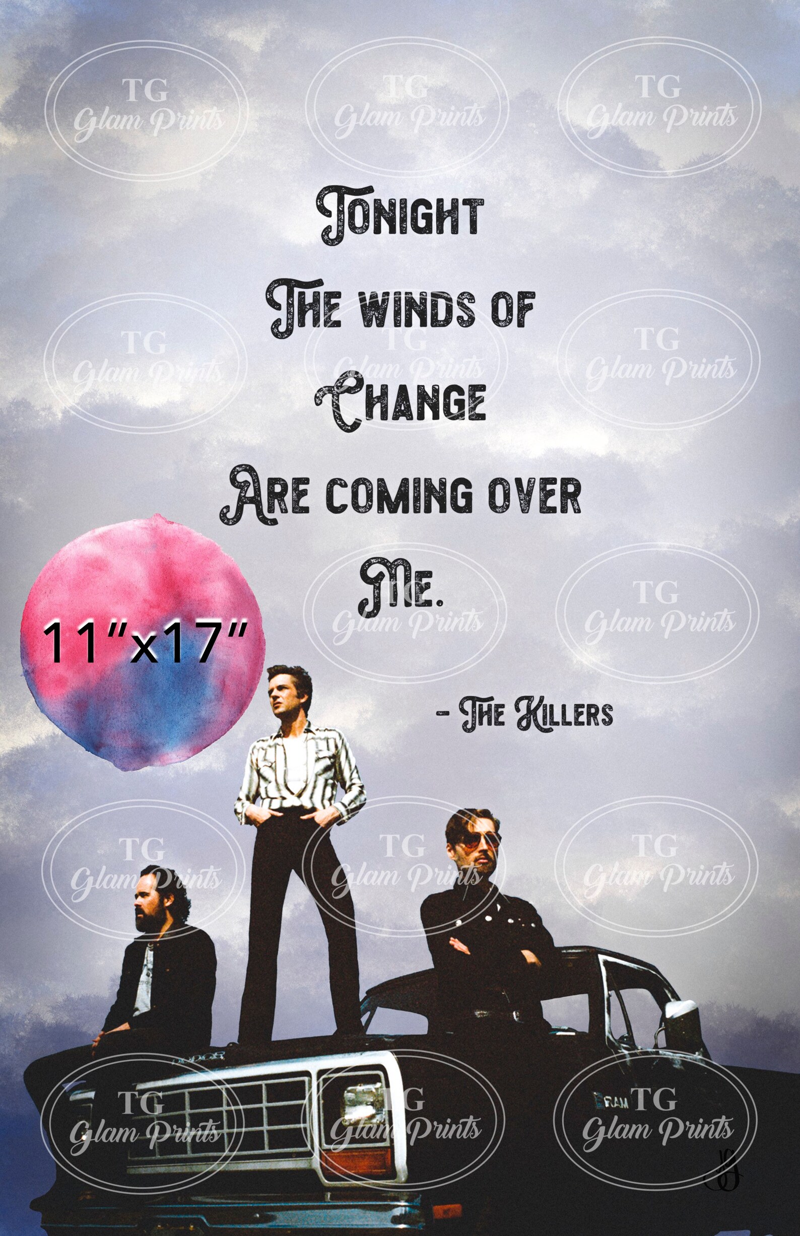 The Killers Caution Lyrics Poster - Etsy