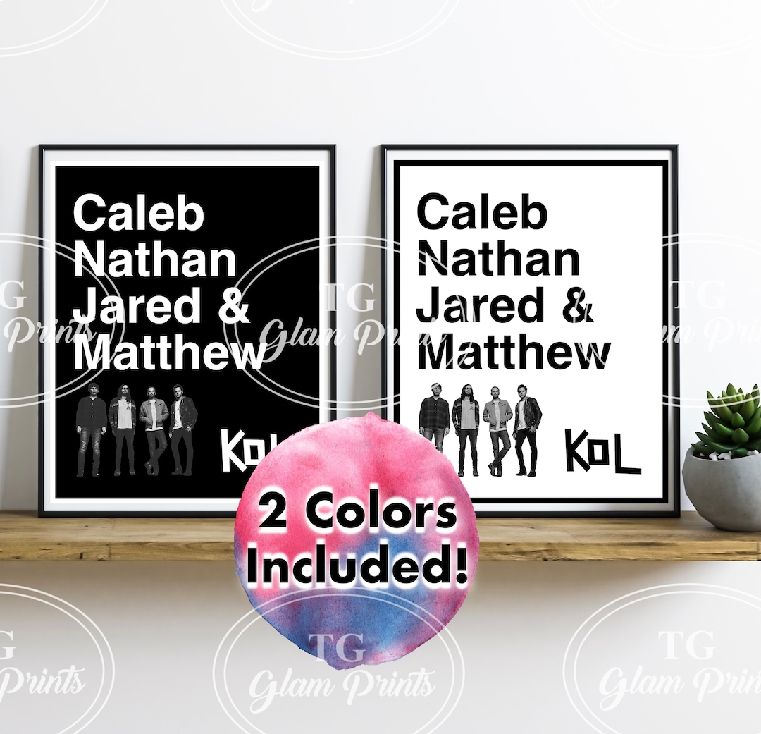 Kings of Leon Band Members Poster | Minimalist Name Art Print | Caleb ...