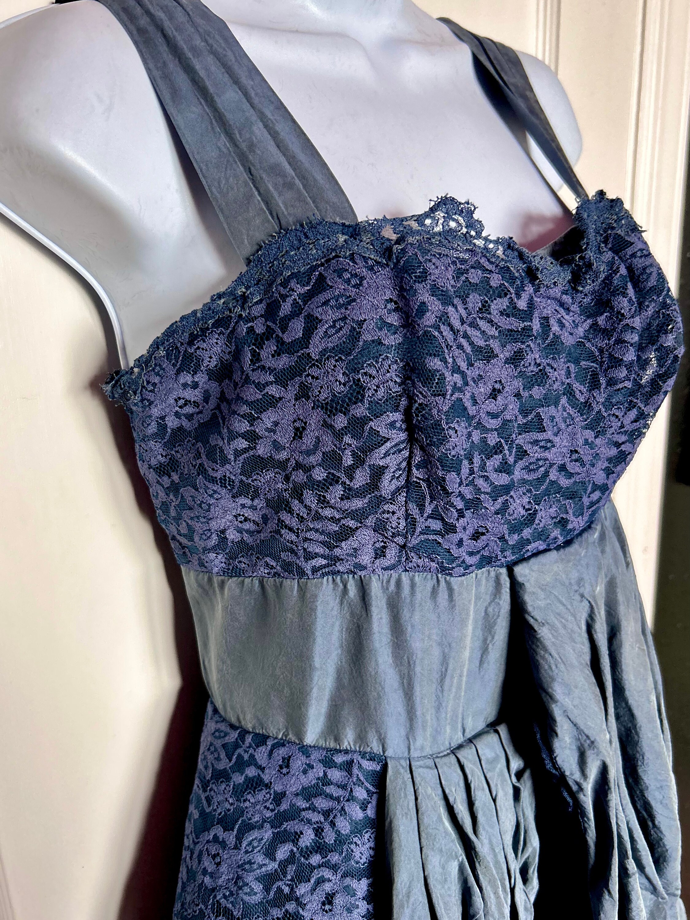 True Vintage 1950s Navy, Purple and Slate Grey Smart Miss Lace Party ...