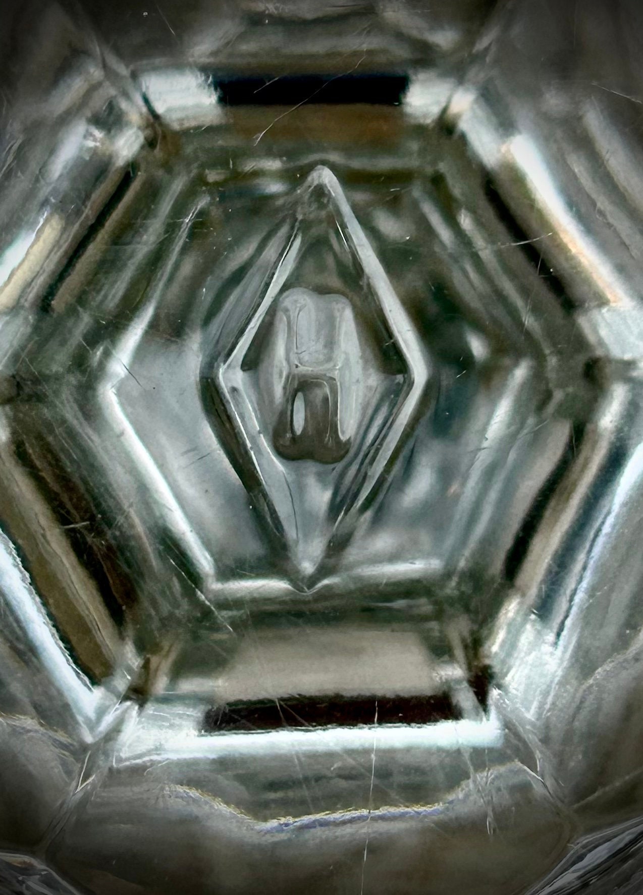 Glowing Flint Glass 1912 - 1938 Marked Heisey Greek Key Clear Footed ...