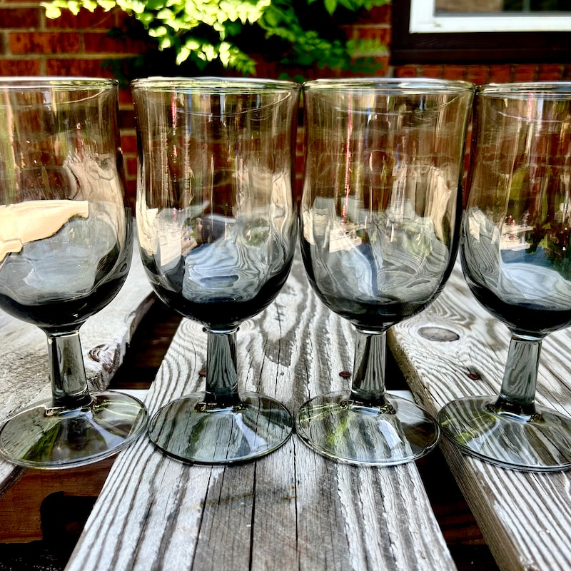 Black Smoked Goblets - Etsy