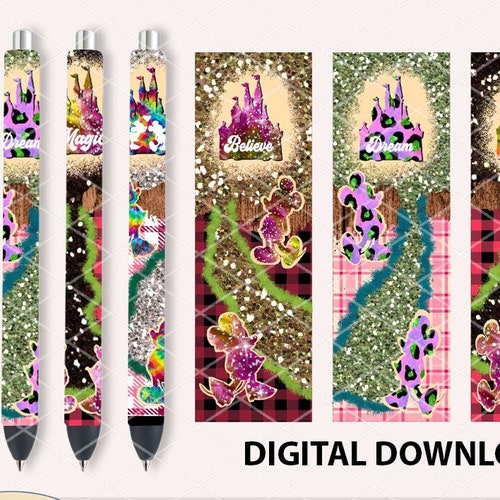 Pen Wraps Inspires Mickey Mini Mouse Plaids Glitter Pattern - Etsy