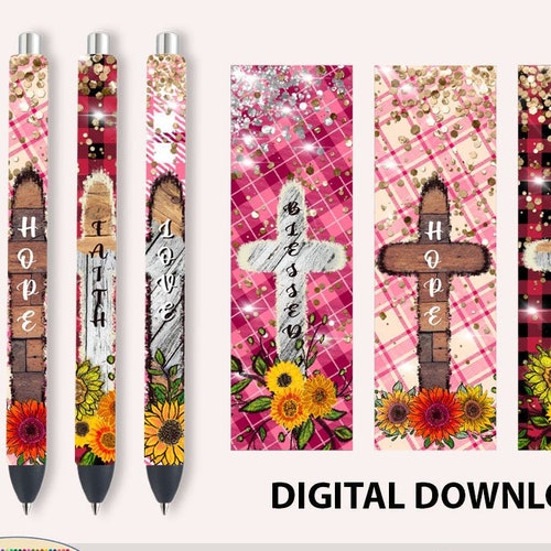 Pen Wraps Cross Plaids Blessed Hope Faith Love Patterns | Etsy