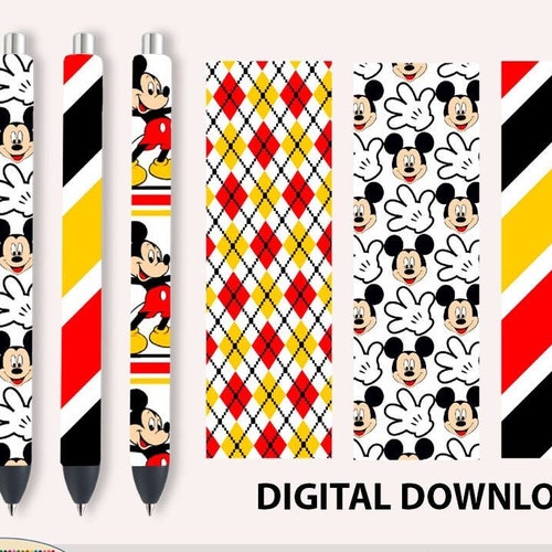 Pen Wraps Mickey Mouse Plaid Stripes Patterns Waterslide - Etsy