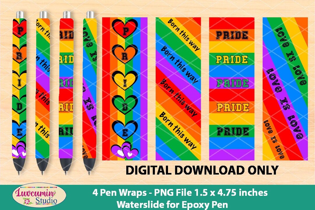 LGBTQ Pride Month Rainbows Flag Patterns Designs, Waterslide Epoxy 4 ...
