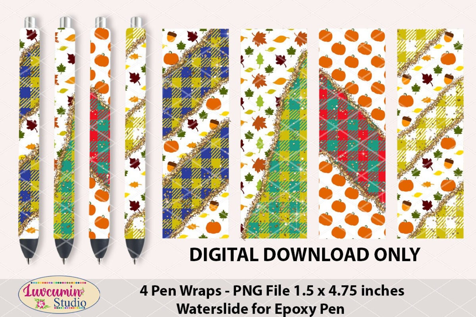 Pen Wrap Thanksgiving Fall Autumn Pumpkin Acorn Leaves - Etsy