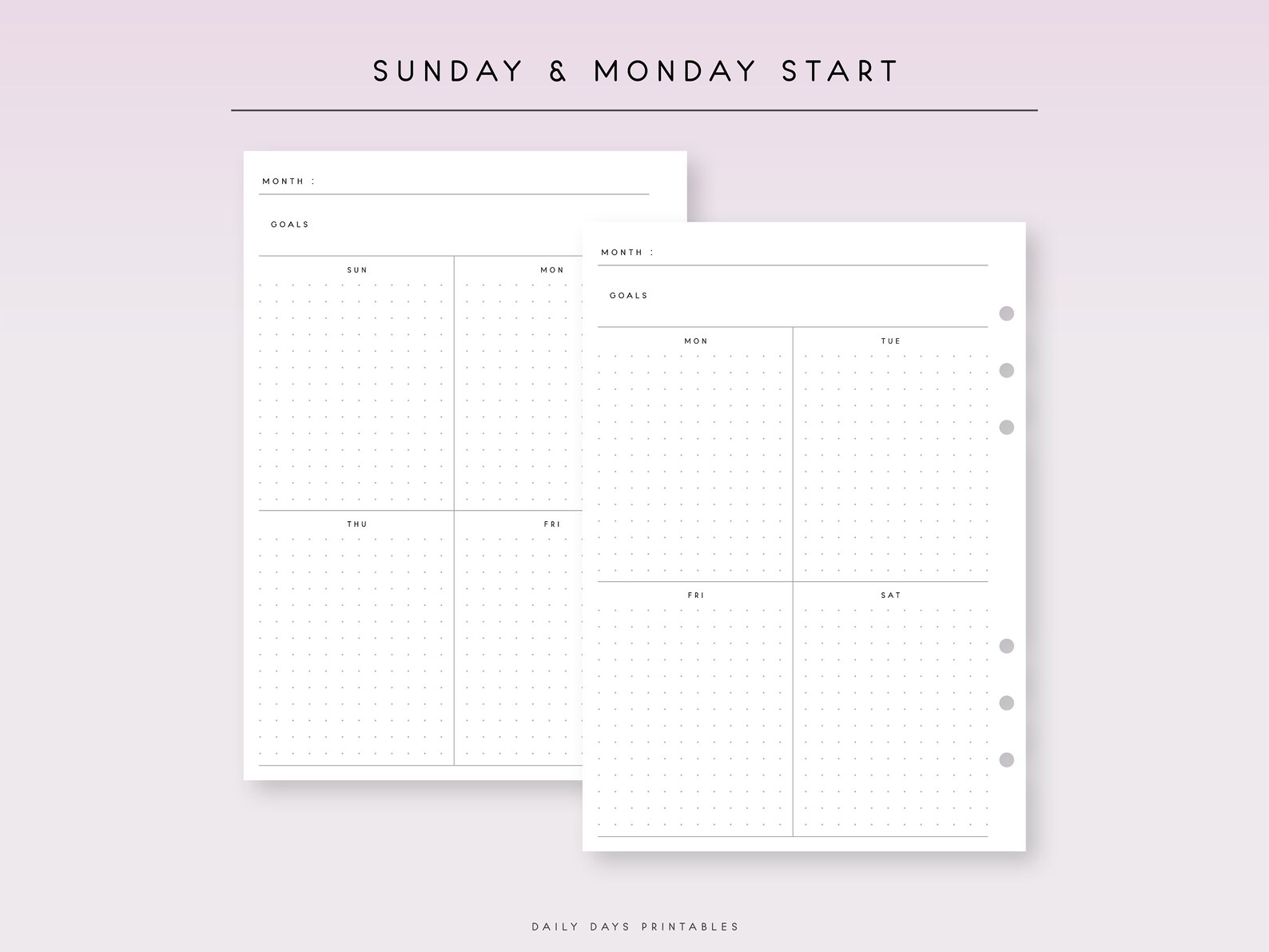 Undated Weekly Planner A5 Printable Weekly Planner Inserts A5 Week on ...