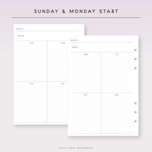 Undated Weekly Planner A5 Printable Weekly Planner Inserts A5 Week on ...