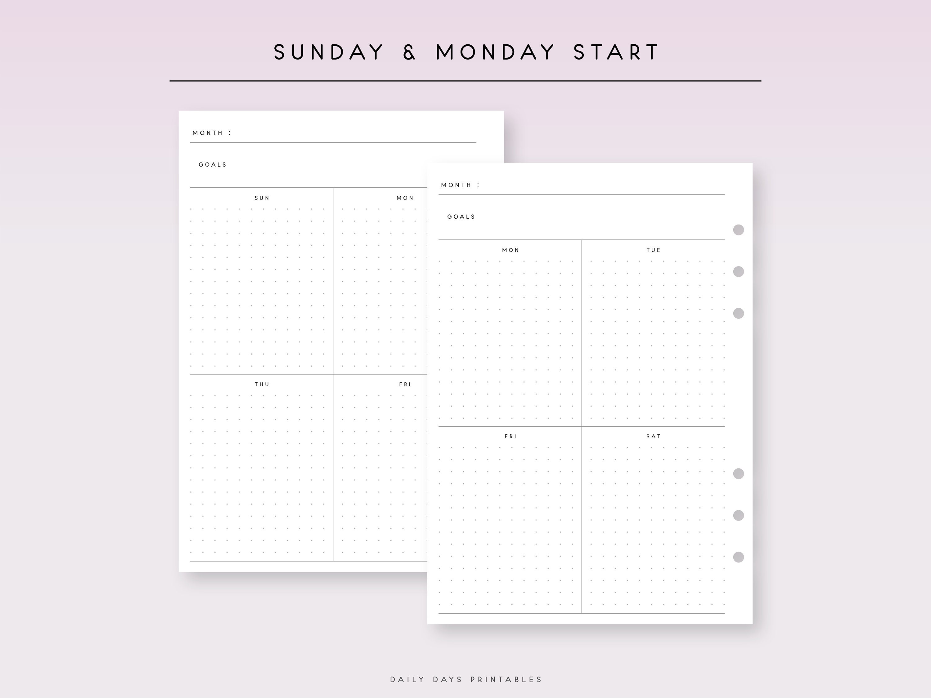 Undated Weekly Planner A5 Printable Weekly Planner Inserts A5 Week on ...