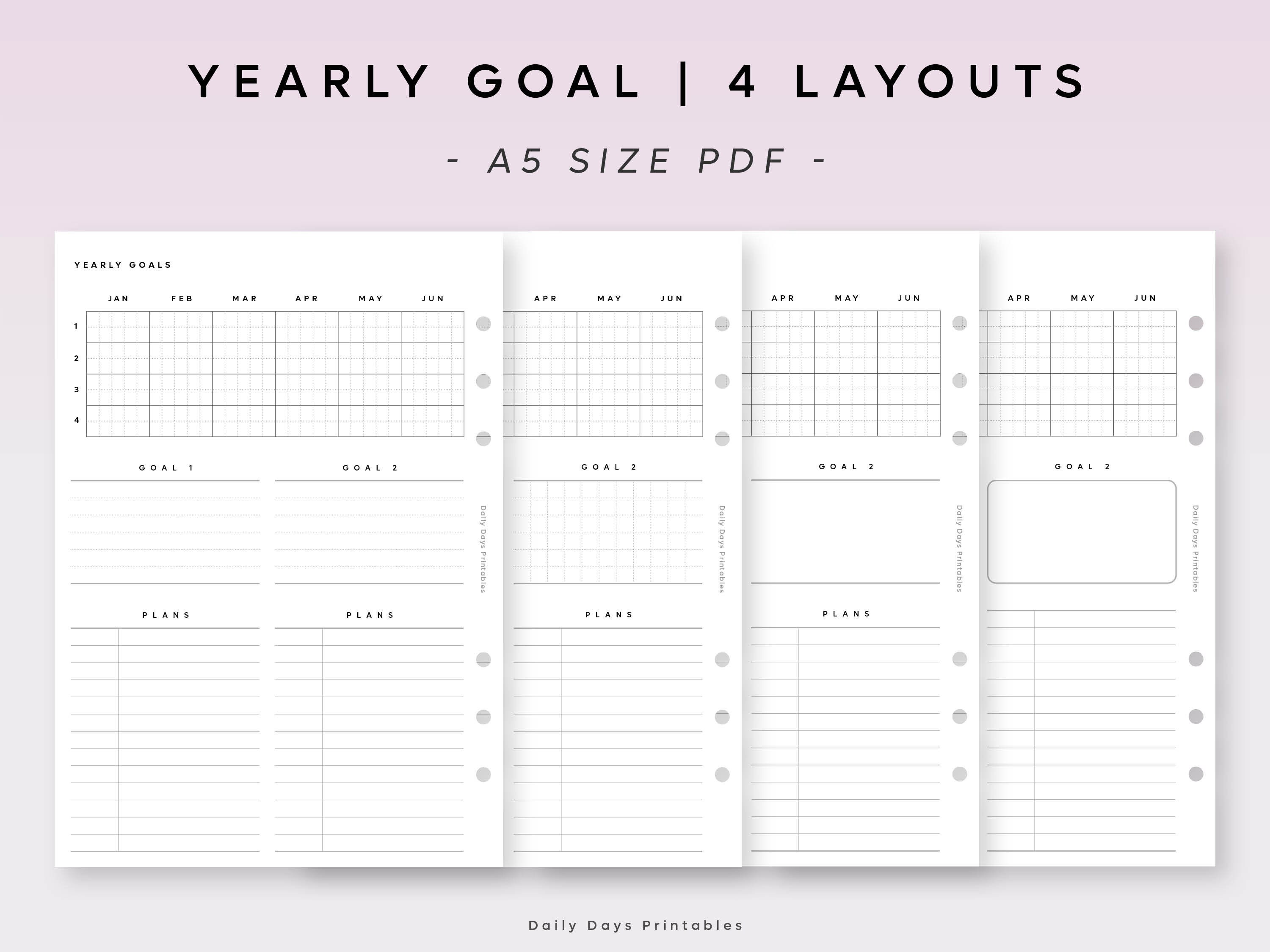 Paper Calendars & Planners Goal Setting Worksheet PDF Printable Yearly ...