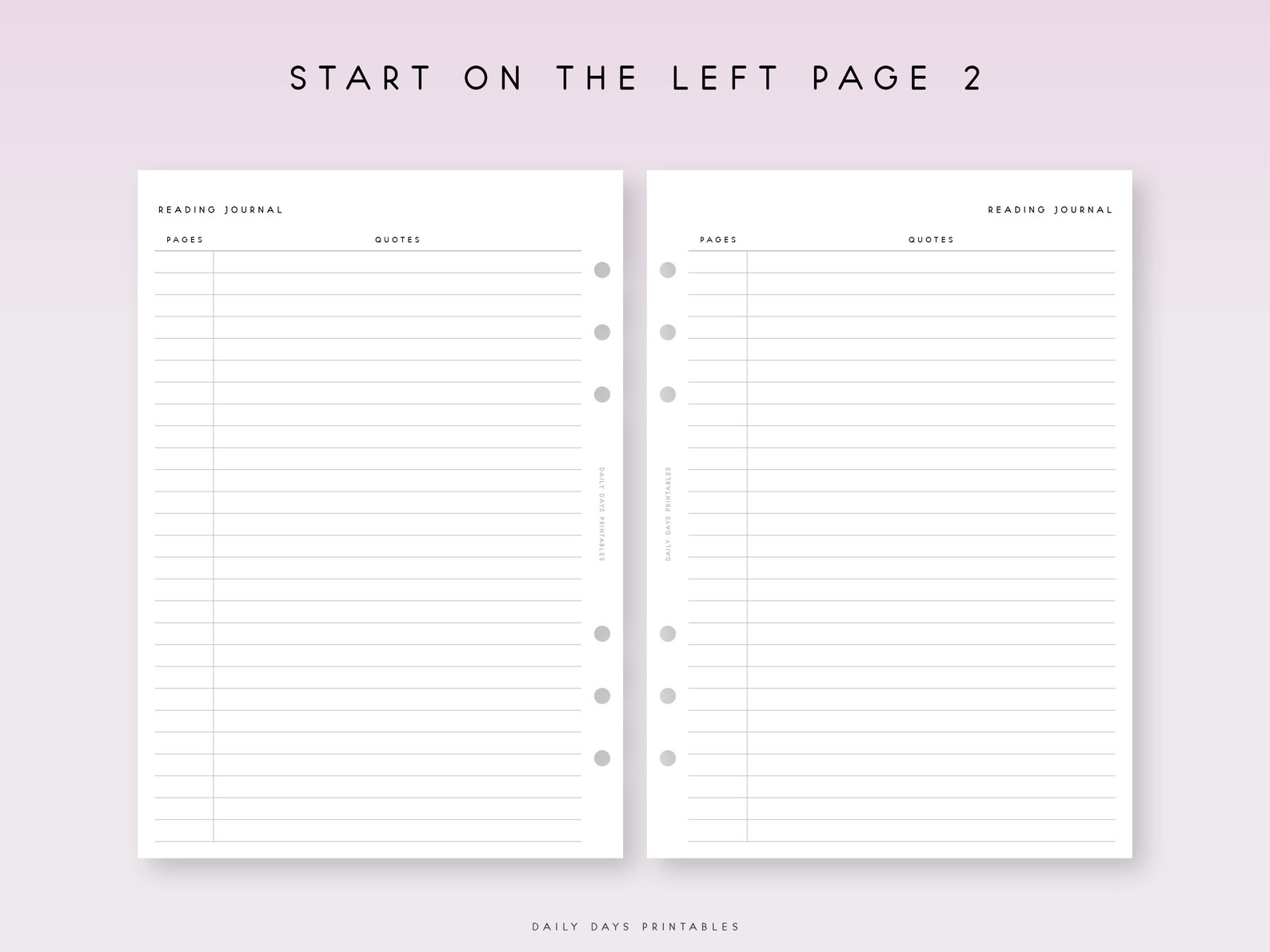 Printable Reading Journal Insert A5 | Book Review Template A5 | Book ...