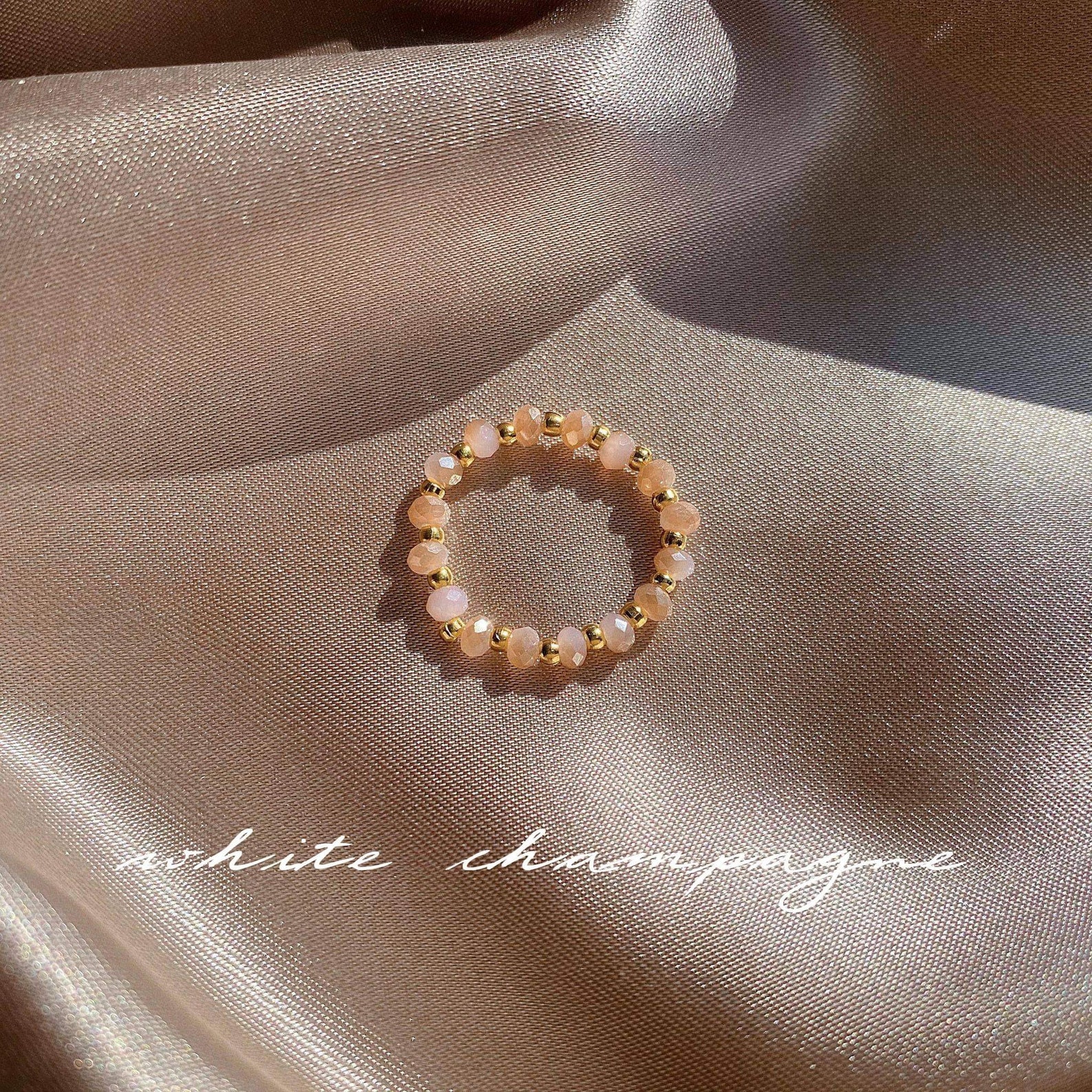 Crystal Beaded Ring Stackable Ring Elastic Ring Crystal - Etsy