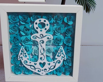 Navy Anchor Display for Shadow Box - Etsy