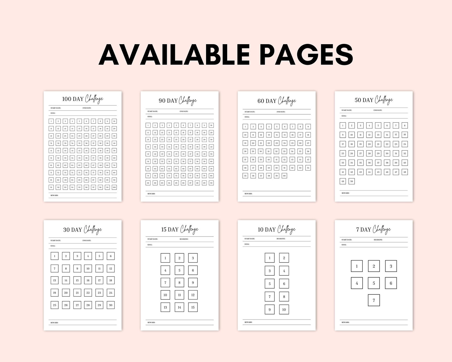 Ultimate Challenge Bundle, 100, 90, 60, 50, 30, 15, 10, 7 Day Challenge ...