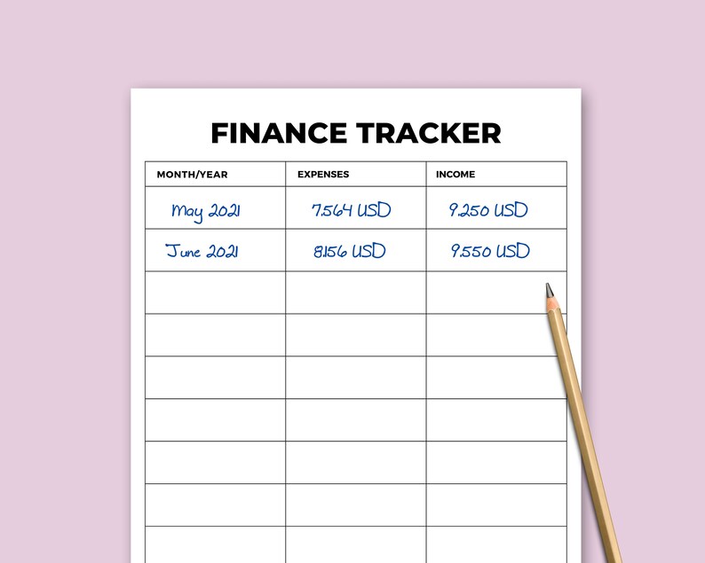 Printable Monthly Finance Tracker, Income and Expense Tracker, Money ...