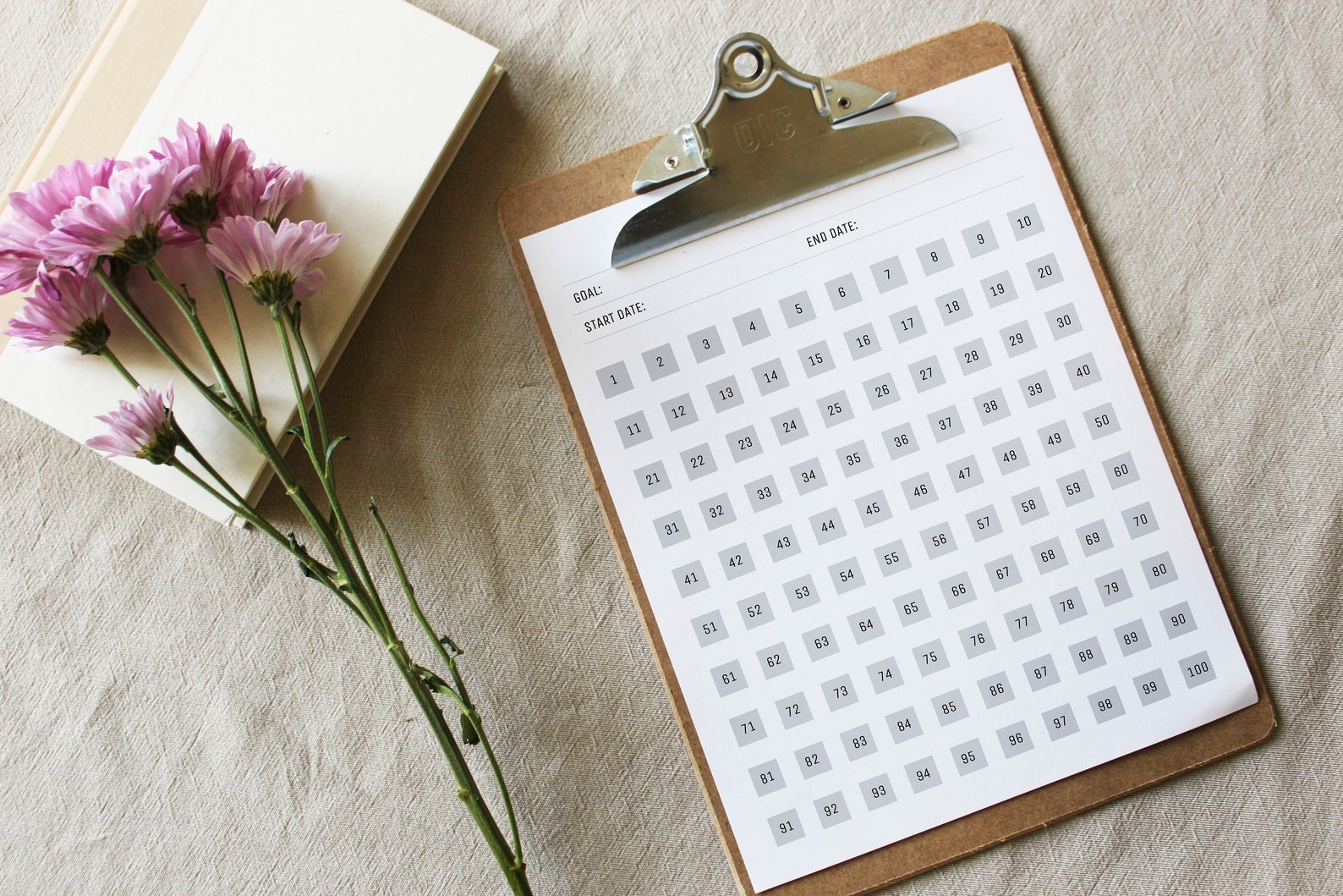 100 Day Habit Tracker Printable, 100 Day Challenge, Minimal Habit ...
