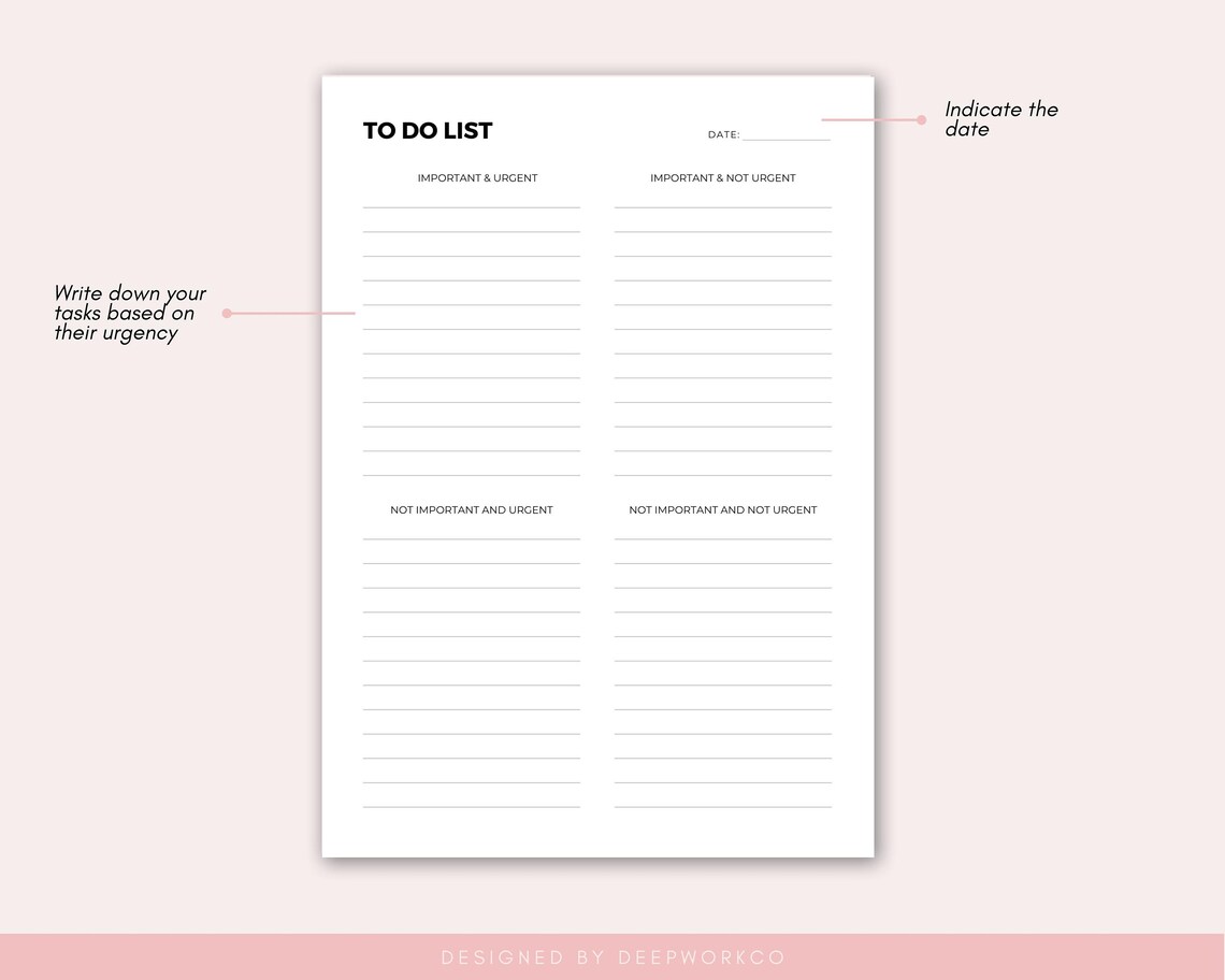 Eisenhower Matrix, Priority Printable, Decision Matrix, Priorities ...