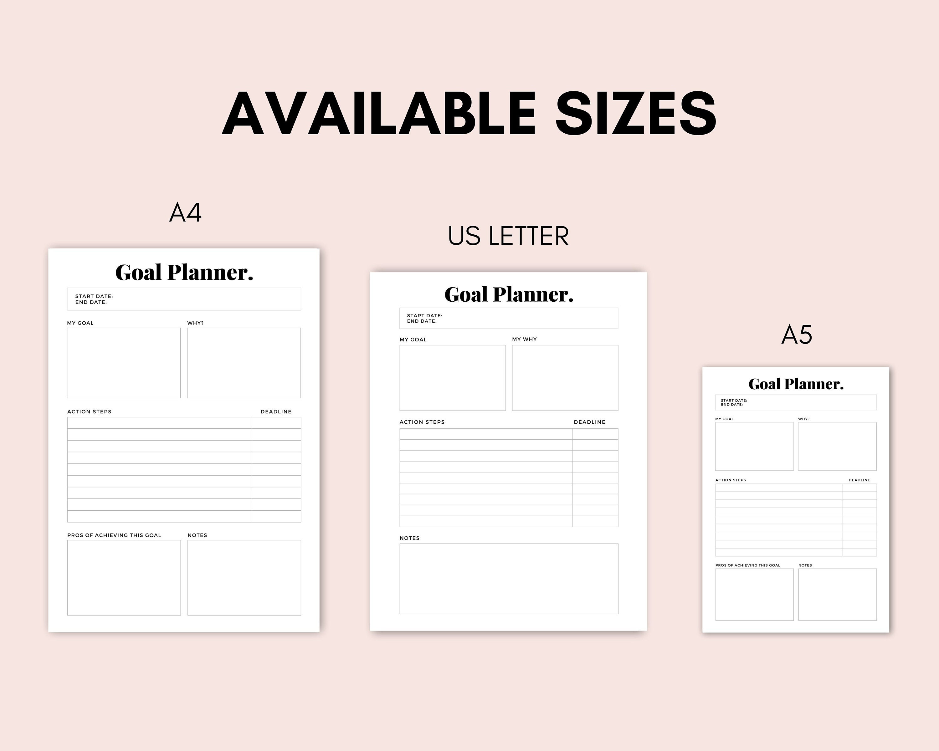 Printable Goal Planner, Goal Tracker, Goal Setting, Goals Overview ...
