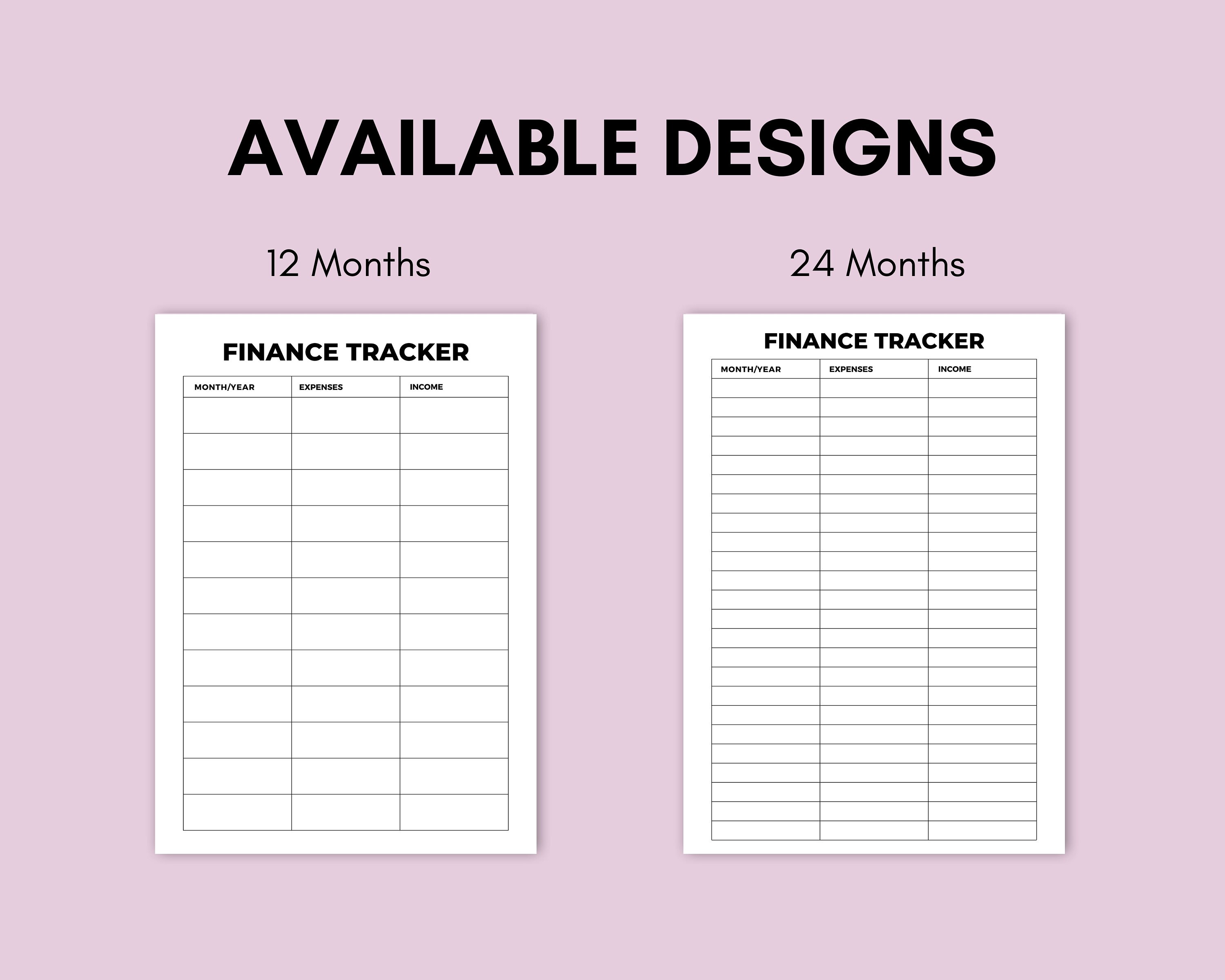 Printable Monthly Finance Tracker, Income and Expense Tracker, Money ...