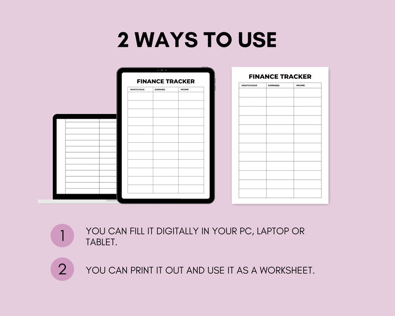 Printable Monthly Finance Tracker, Income and Expense Tracker, Money ...