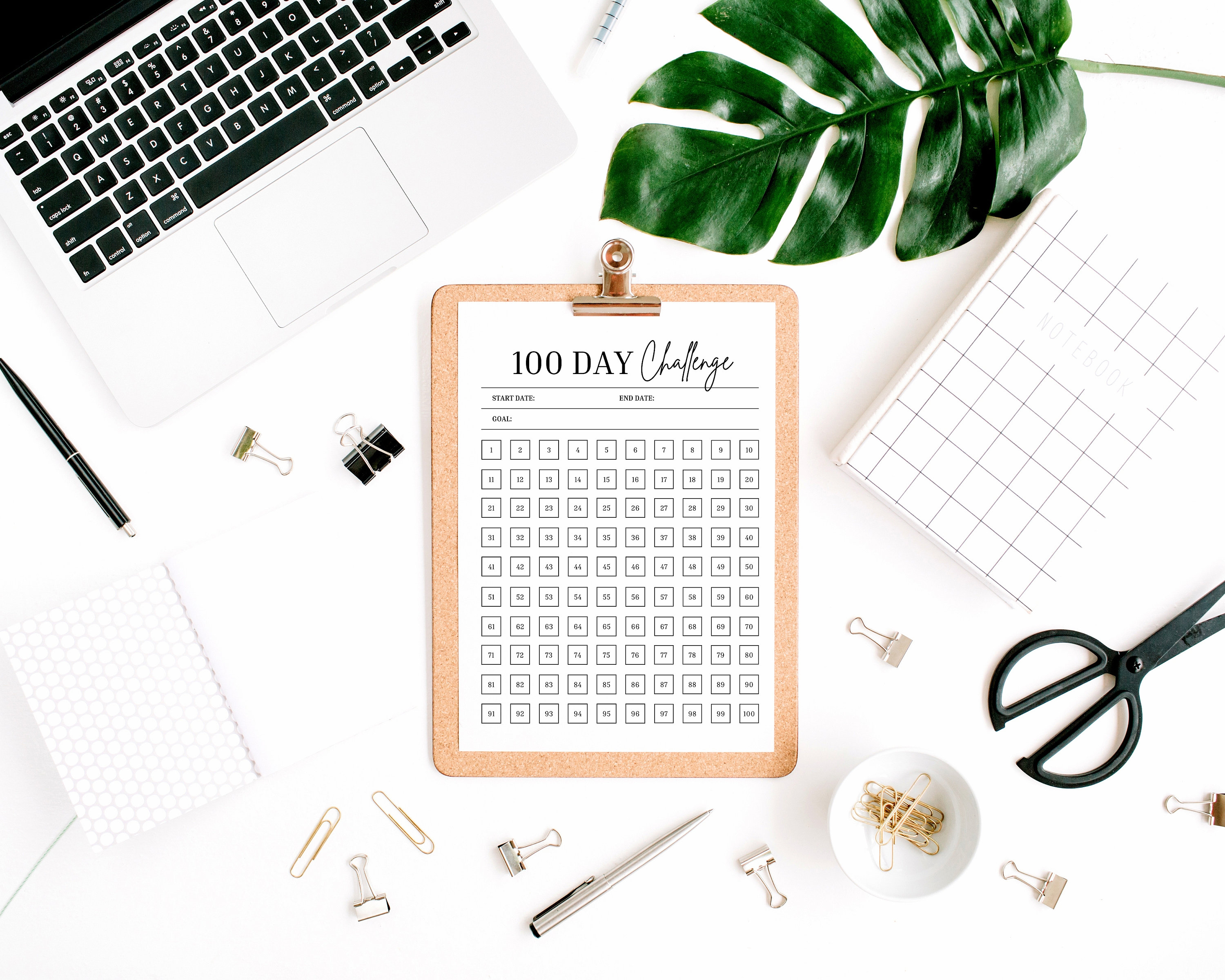 Printable 100 Day Habit Tracker, 100 Days Challenge, Minimal Habit ...