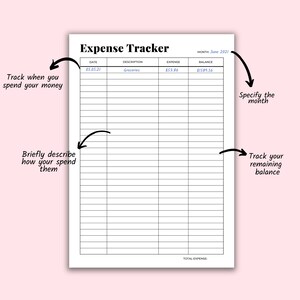 Printable Minimalist Expense and Income Tracker, Budget Planner ...