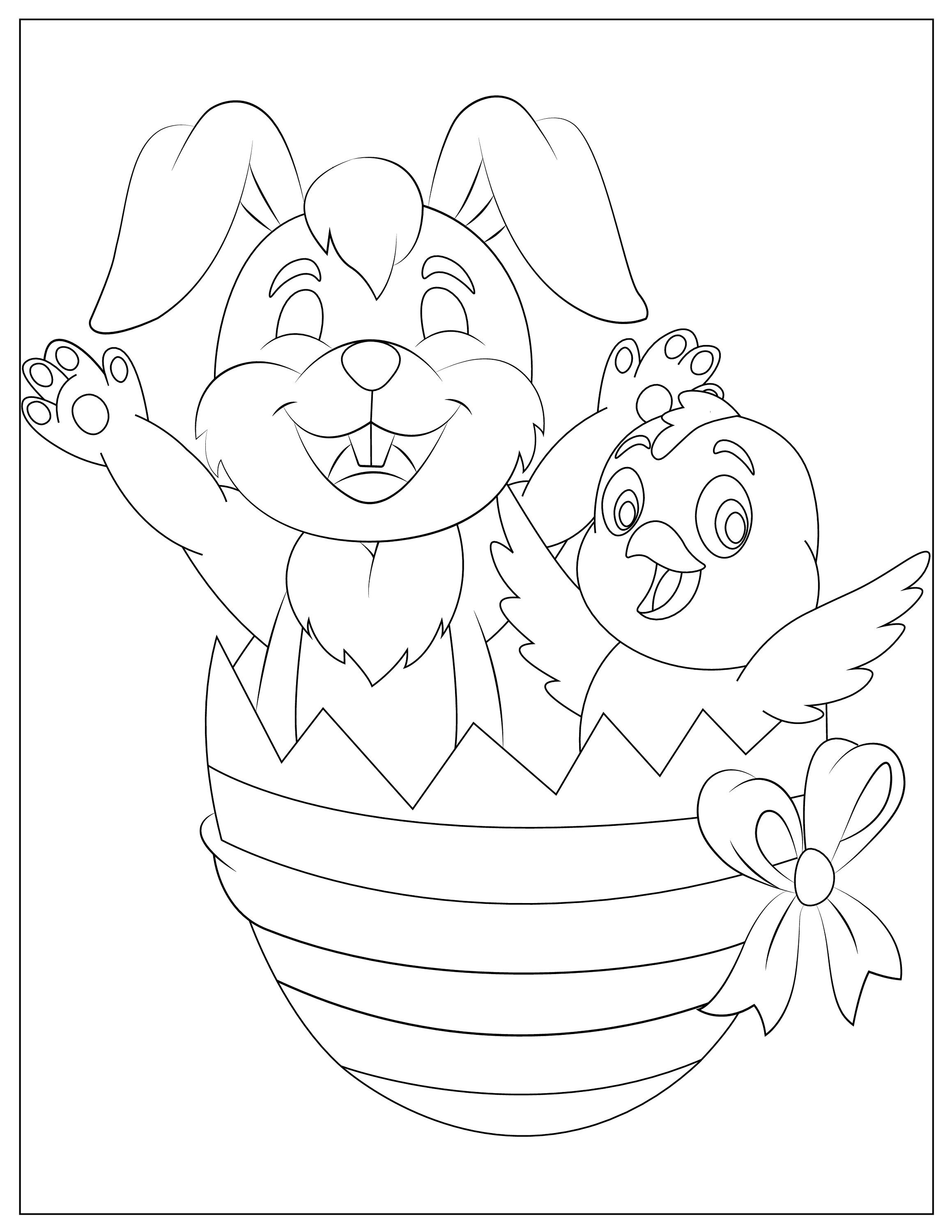 Bunny Coloring Pages Printables, Set of 6 Coloring Sheets - Etsy