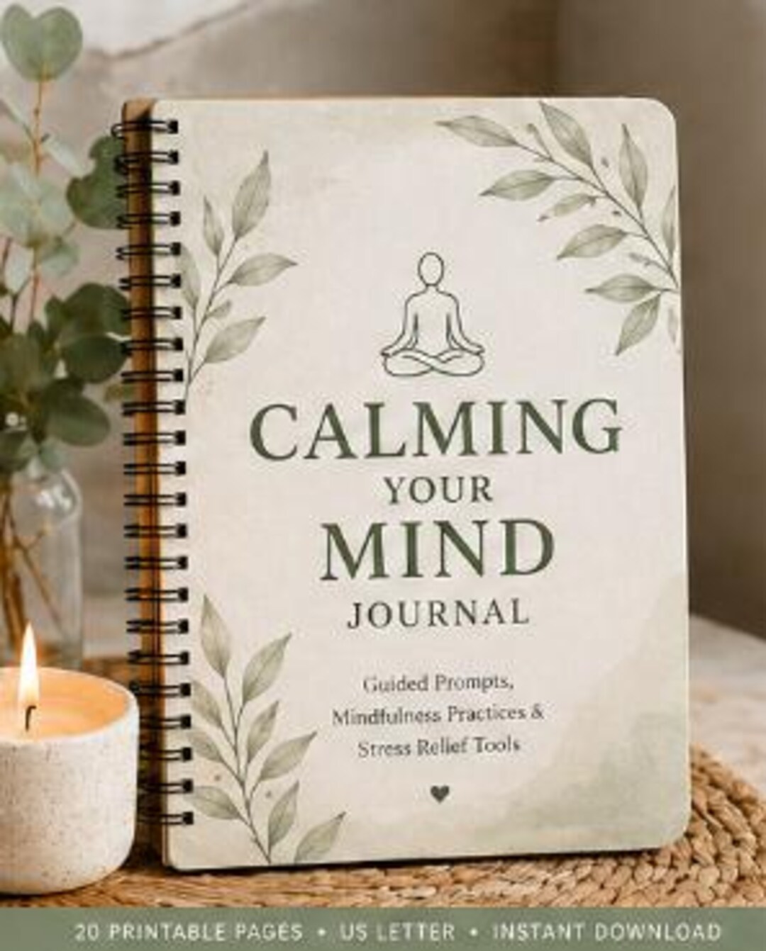 Calming Your Mind Journal Printable PDF | Stress Relief & Mindfulness ...