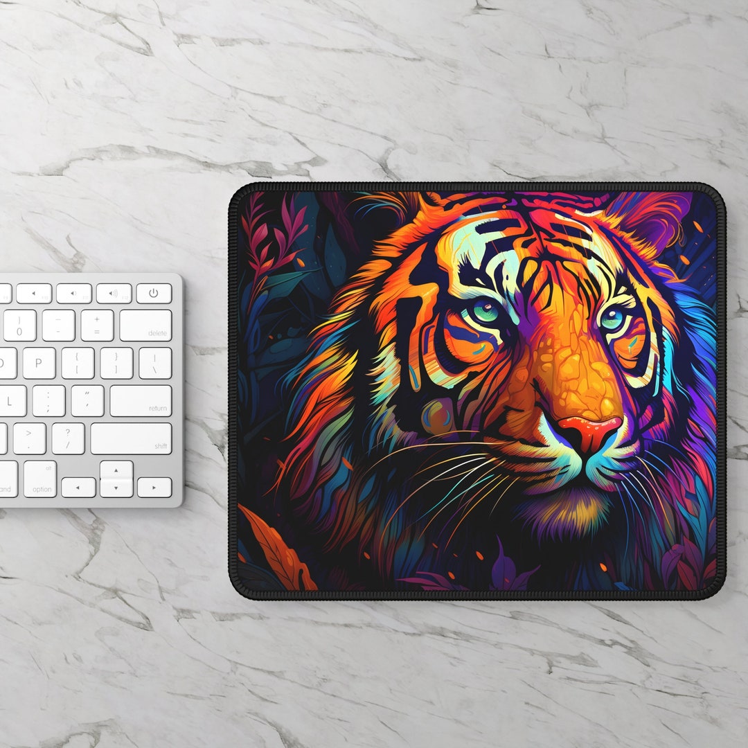 King of the Jungle Colorful Tiger Mouse Pad - Etsy