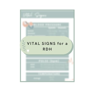 Vital Signs Study Guide Sheet for a Dental Hygienist - Digital Download ...