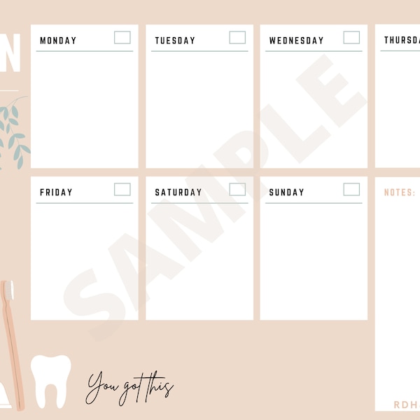 Dental Calendar - Etsy