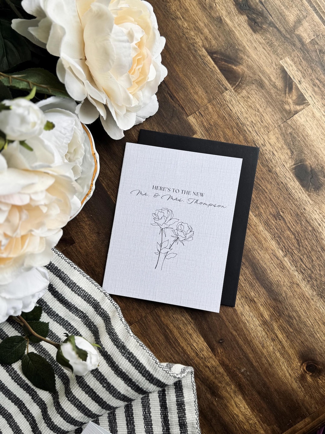 Personalized Mr & Mrs Last Name Card | Engagement/wedding/bridal Shower ...