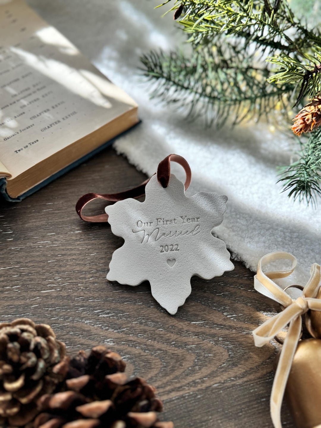 First Year Married Ornament Unique Engagement Gift Family Ornament ...