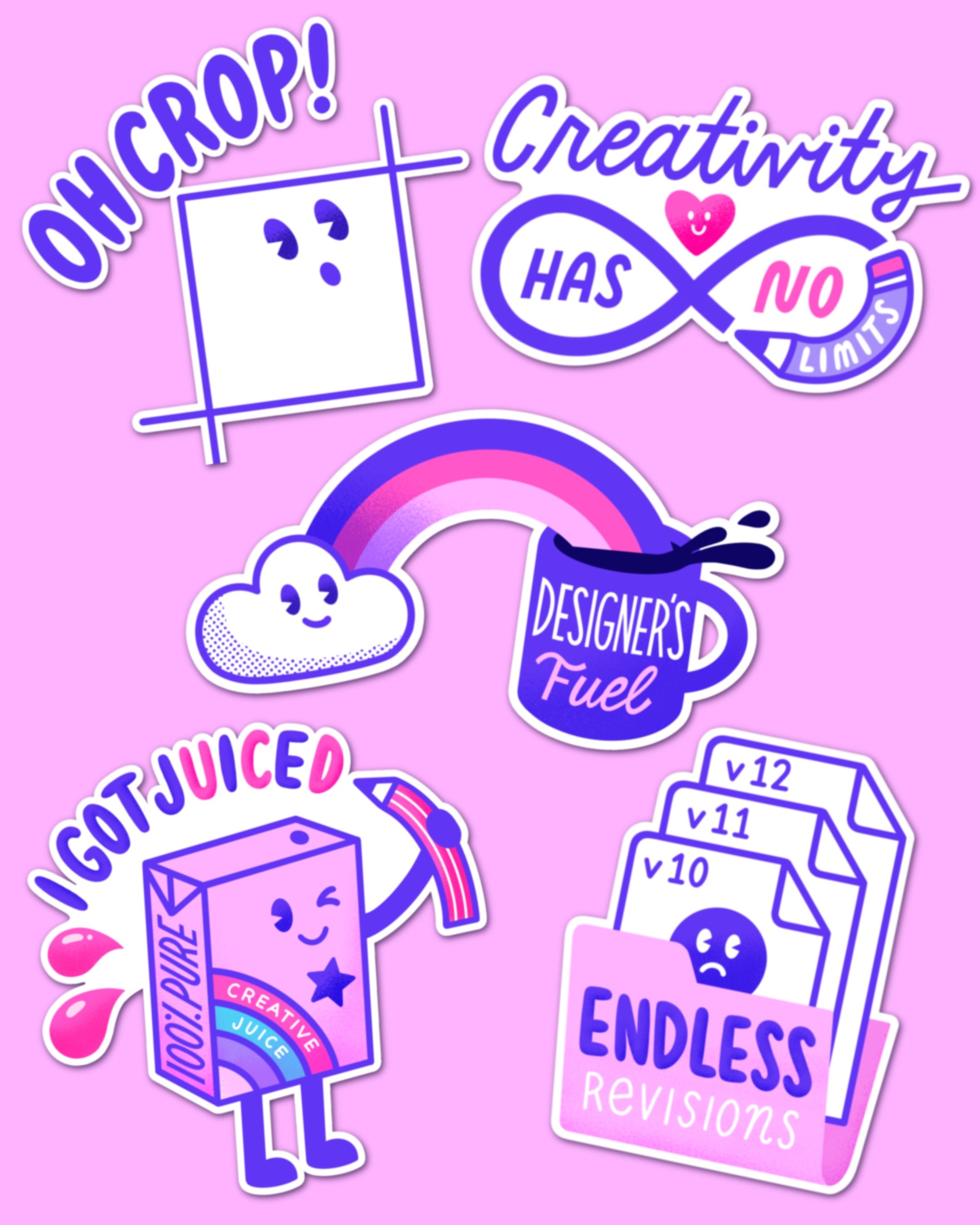 Cute Designer's Life Sticker Pack Die-Cut Kawaii | Etsy