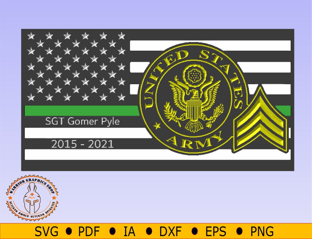 US Army Flag (SGT) Digital Files: SVG, Pdf, Crv3d 9.5, Ie, Dxf, Eps - Etsy