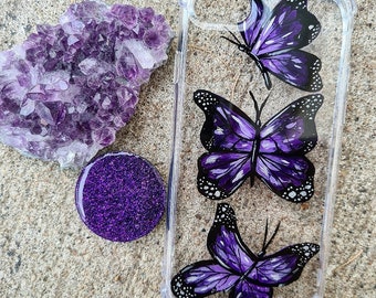 Marble Black and White With Copper Hand Painted Phone Case - Etsy