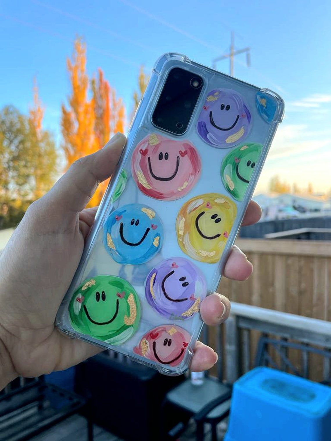 Smiley Faces Hand Painted Phone Case - Etsy