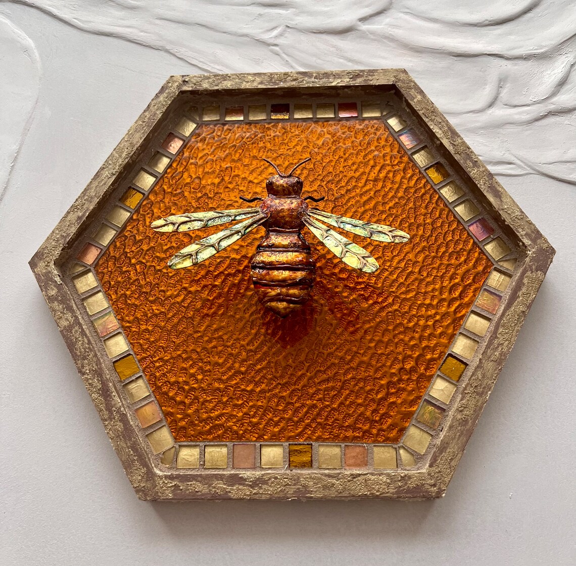 Hexagon Stained Glass and Mosaic Art Wall Decor - Etsy