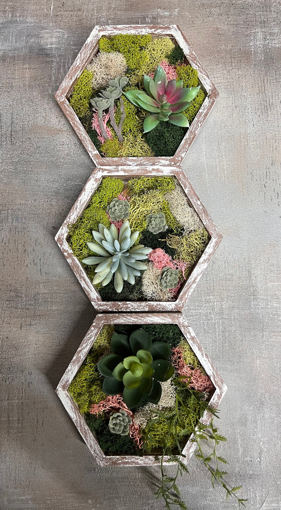 Set of 3 Moss Wall Decor Moss Wall Art Moss and Fake - Etsy