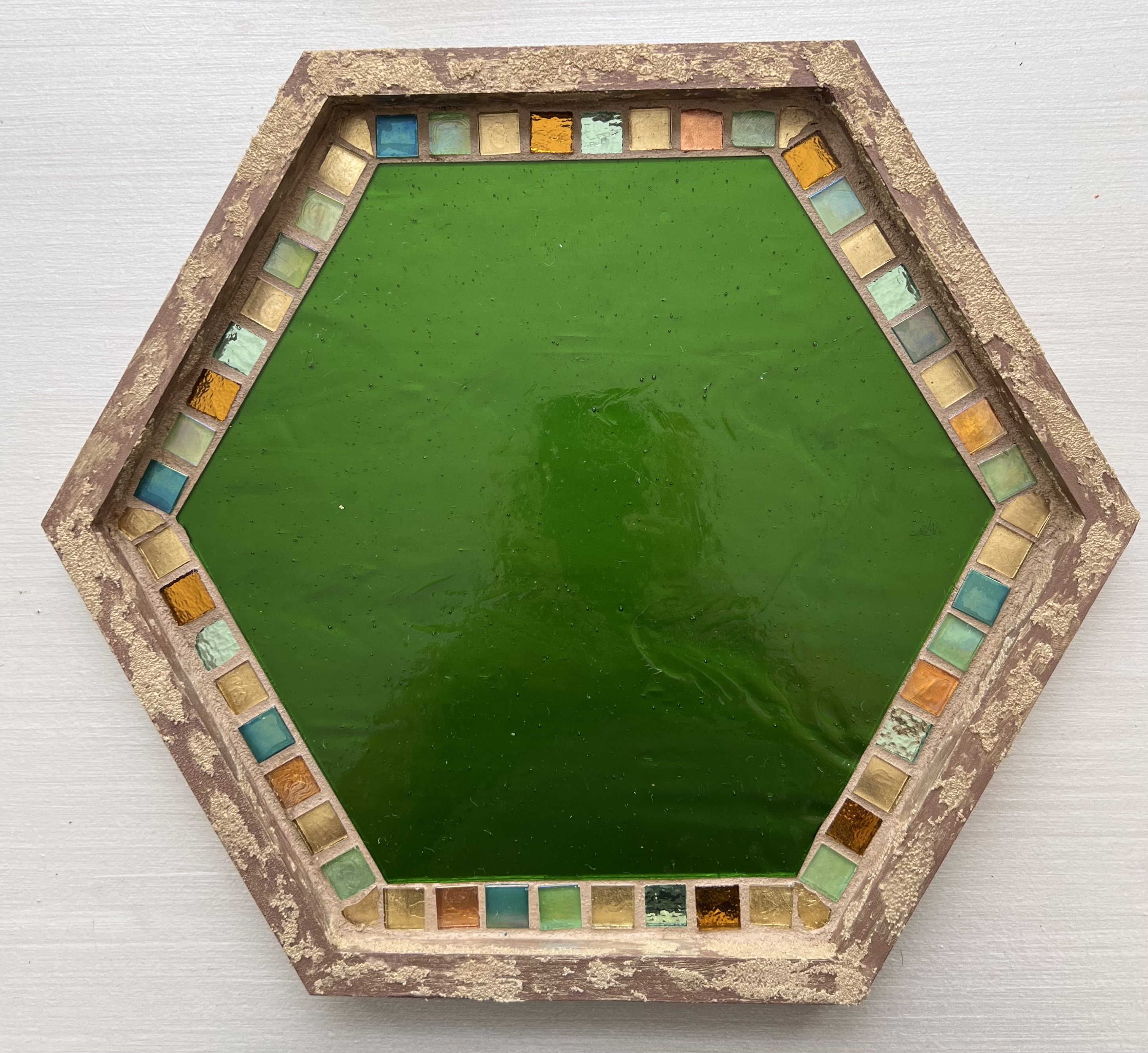 Hexagon Stained Glass and Mosaic Wall Decor - Etsy