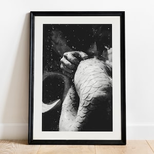 Triton Sea God Print, Greek Mythology Sculpture, Ancient History Wall ...