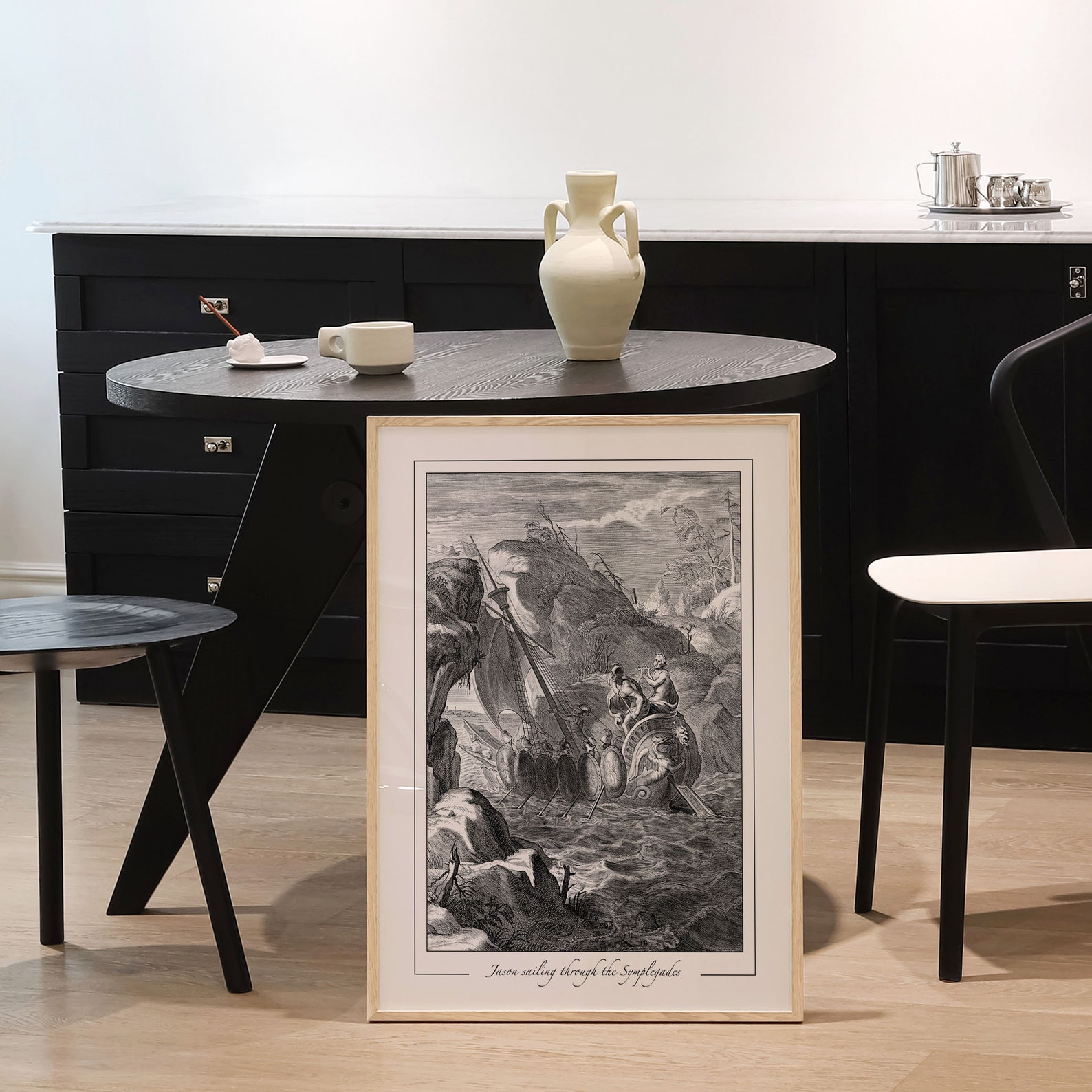 Jason Argonauts Print, Clashing Rocks Engraving, Greek Mythology Sea ...