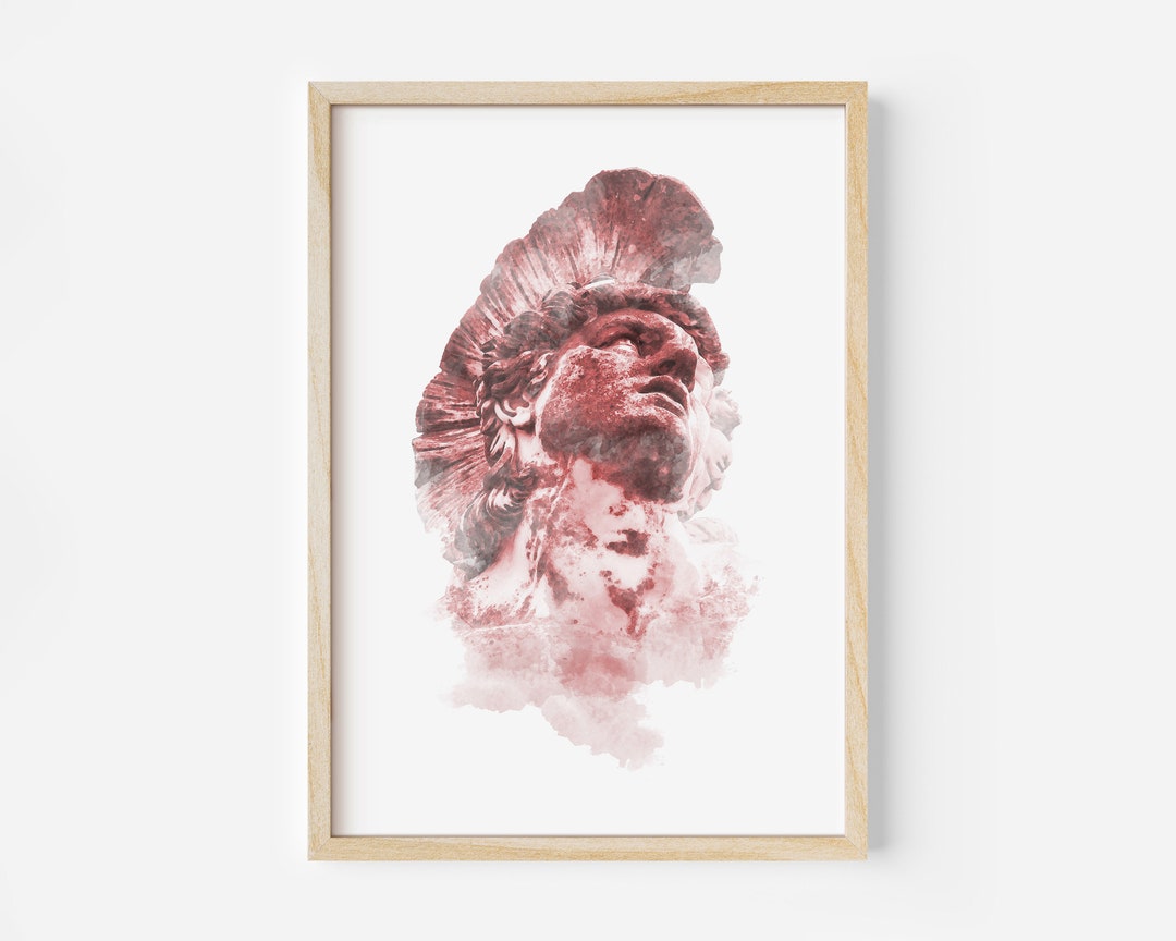 Achilles Watercolour Print, Greek Mythology Wall Decor, Homer Iliad ...