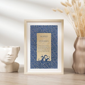 Homer's Odyssey Quote Print, Greek Epic Giclée Poster, Odysseus ...