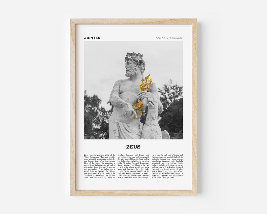 Zeus Giclée Print, Olympian God Poster, Greek Mythology Wall Art ...