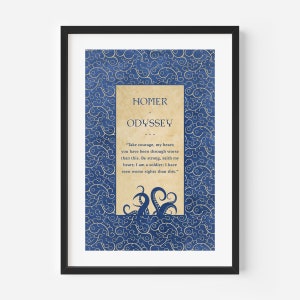 Homer's Odyssey Quote Print, Greek Epic Giclée Poster, Odysseus ...