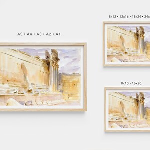 Temple of Bacchus Print, Ancient History Poster, Watercolour Giclée ...