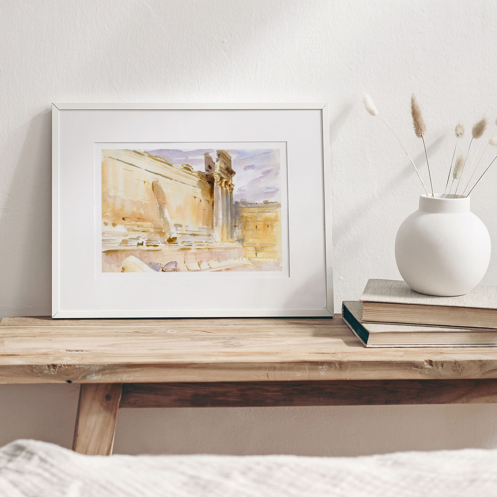 Temple of Bacchus Print, Ancient History Poster, Watercolour Giclée ...